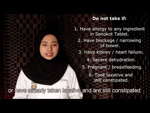 Constipation and its treatment using Senokot (sennoside) 7.5mg tablet