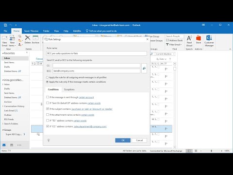 How to automatically add BCC and CC in Outlook