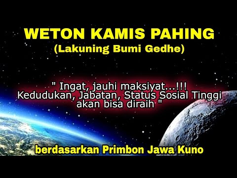 Primbon Jawa Lengkap : Weton Kamis Pahing