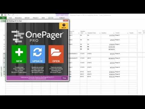 Update Your OnePager Project Views Using Your Data