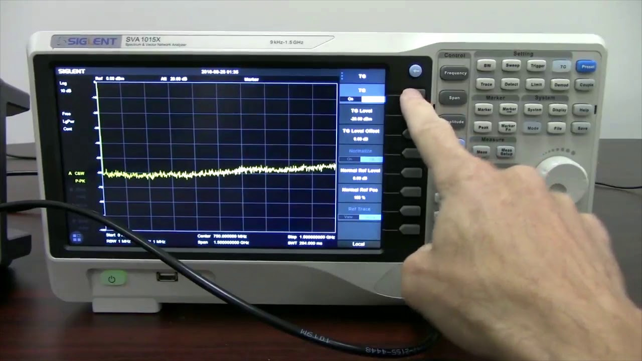 Siglent Spectrum Analyzer with Tracking Generator Performing Attenuator Verification