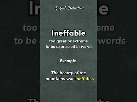 Ineffable | meaning | example | #pronounce #howtopronounce #english #shorts  @PronunciationManual