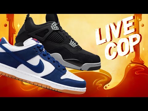 LIVE COP: Air Jordan 4 Black Canvas & Nike SB Dunk Low Dodgers