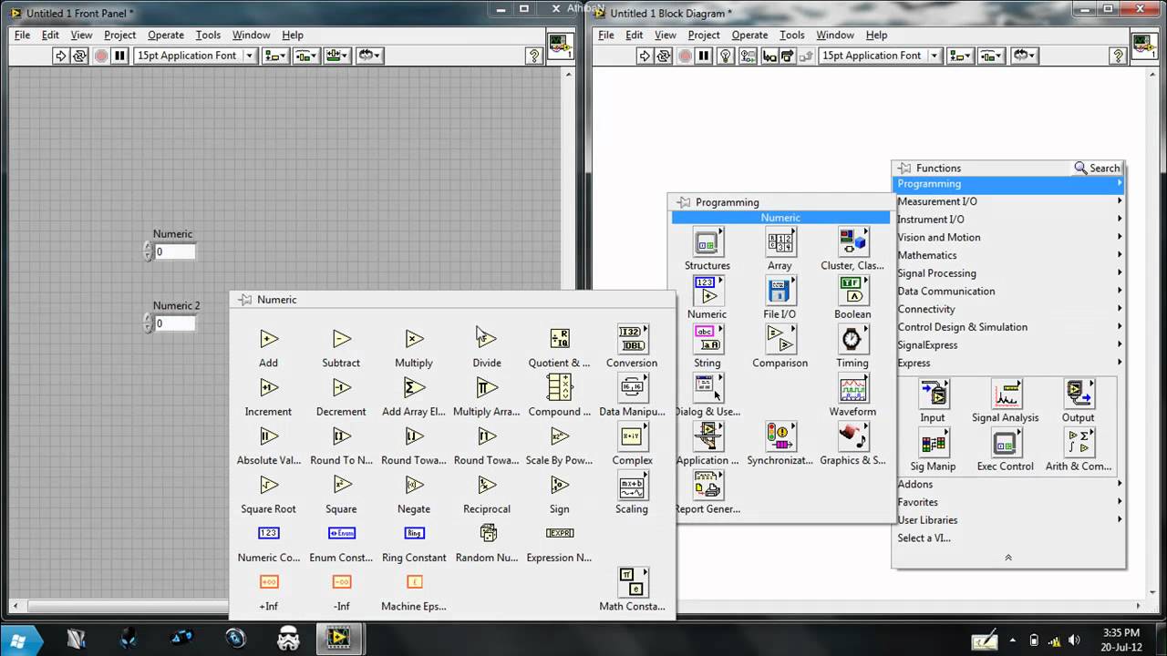Simple program using LabVIEW