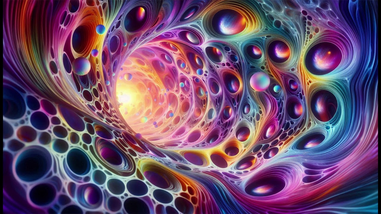 Ocean Wave Sound with a Trippy Psychedelic Optical Illusion Fractal  Wallpaper / Background