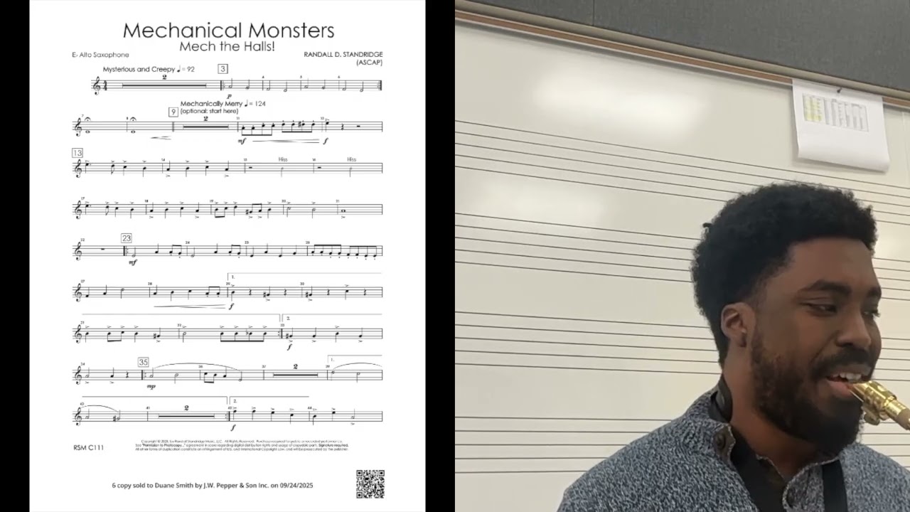 Mechanical Monsters for Tutorial for Eflat Sax.  Norfolk Academy Lower School Band