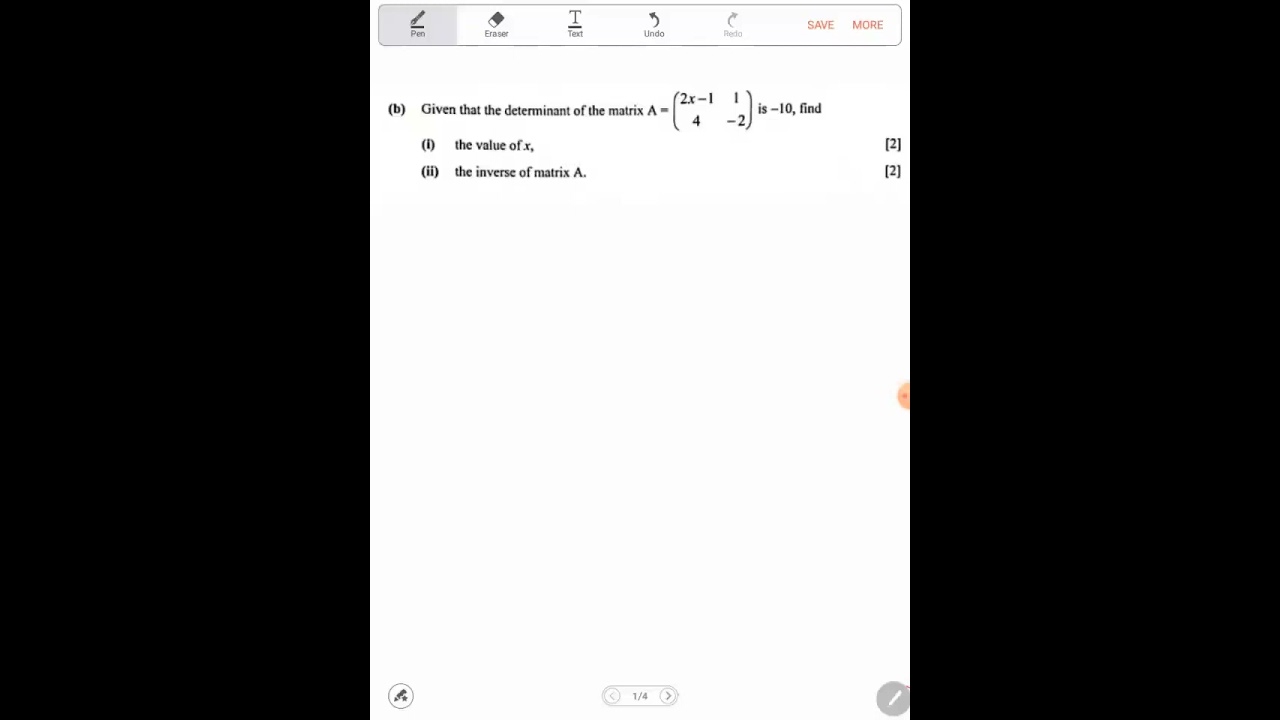 Mathematics paper 2 - Matrices exam questions only ECZ