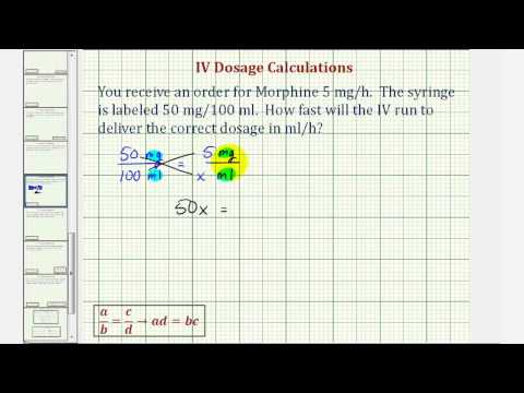 Ex: IV Dosage Calculation – Flow Rate Requiring One Step | Math Help ...