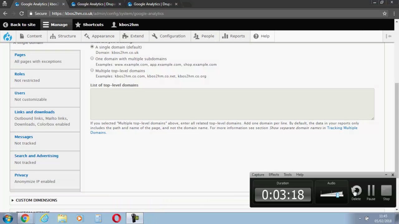 Installing Google analytics with Drupal 8 tutorial