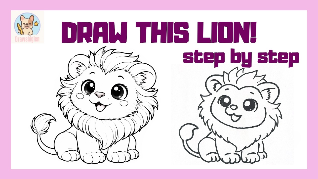 How to Draw a Cute Lion Step by Step 🦁 (Super Easy!)