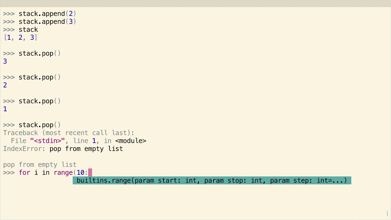 Implementing a Stack in Python