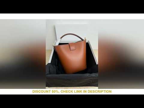 New Bucket Bag Handbag Cowhide Single Shoulder Diagonal Cross Bag Fashionable Versatile Classic Wome