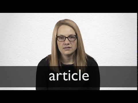 ARTICLE definition and meaning | Collins English Dictionary