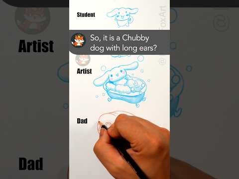 How to draw Cinnamoroll | Daddy vs Artist wait is he a dog? #anime #illustration