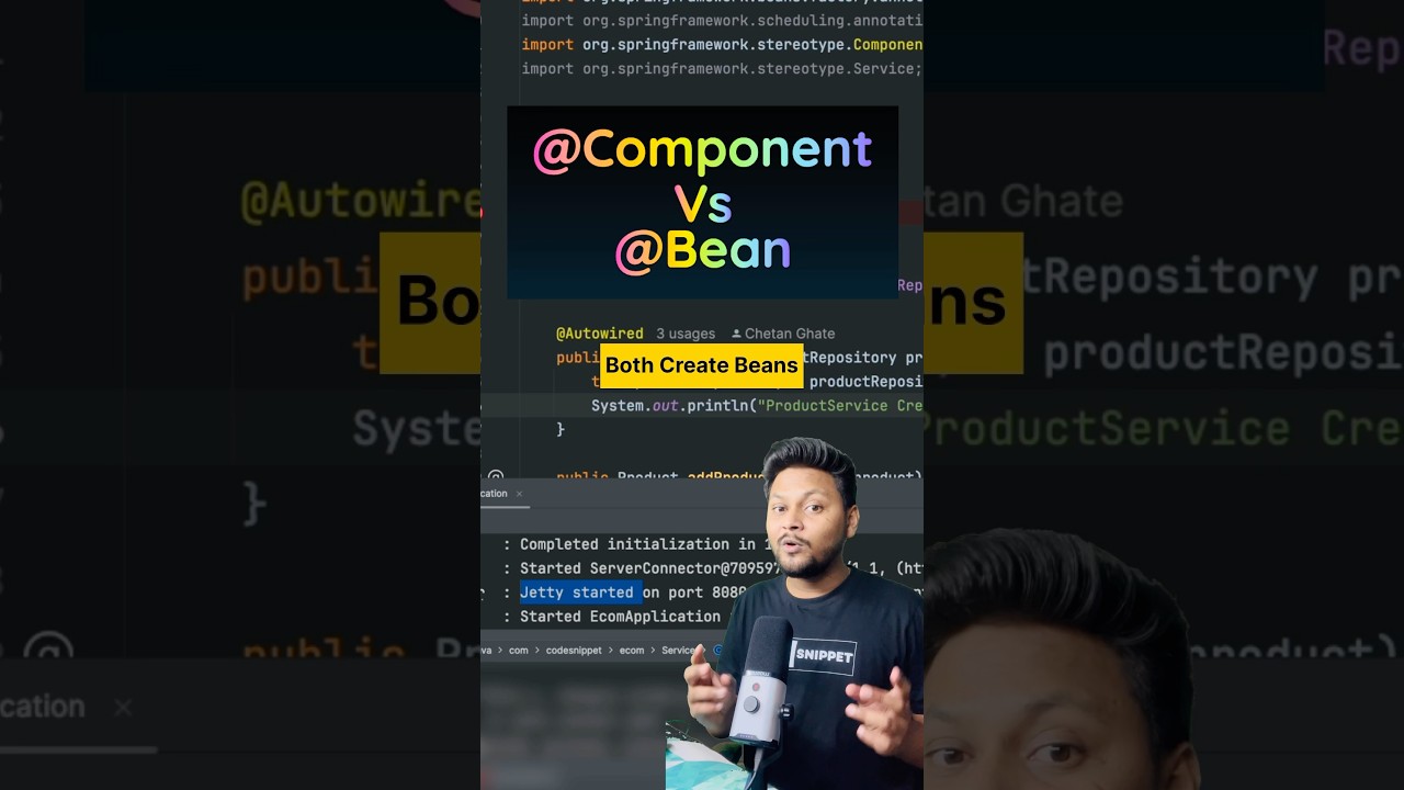 Component Vs Bean In Spring #javadeveloper #coding #javaframework #springboot