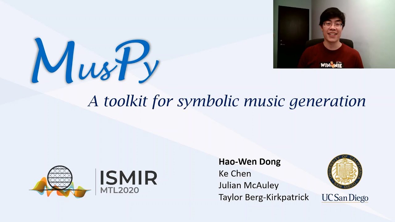 MusPy – A toolkit for Symbolic Music Generation (ISMIR 2020)