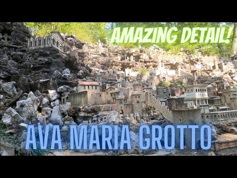AMAZING Ava Maria Grotto in Cullman AL - Tour Set to Music - Miniature Religious Buildings - 4K