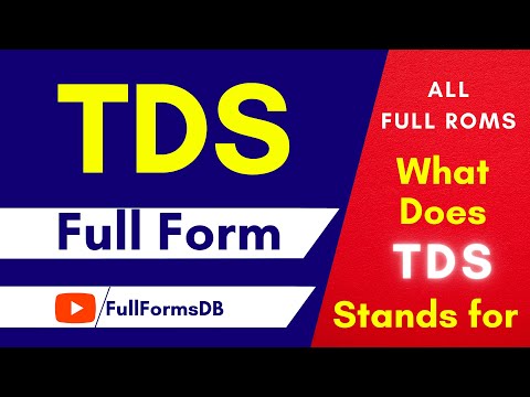TDS Full Form in Finance, Medical, Water Purifier | Full Forms DataBase