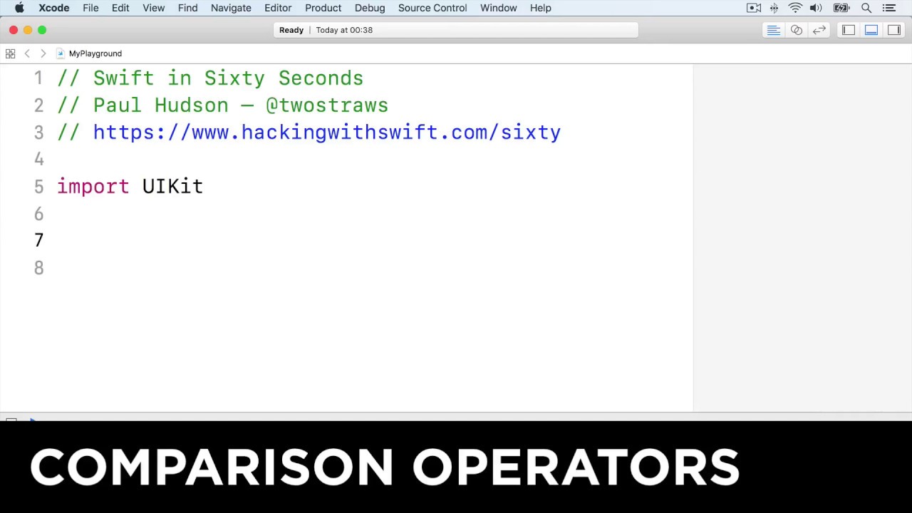 Comparison operators – Swift in Sixty Seconds
