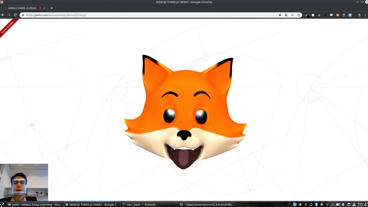 Weboji demo - JavaScript/WebGL animated emoticons