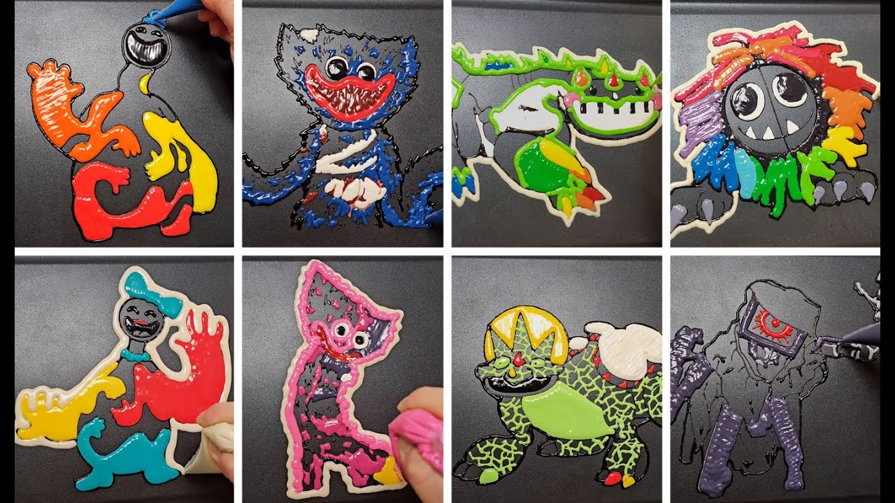 Making Poppy Playtime: Doughman, Huggy woggy, Piano Saurus, Yarnaby ..Pancake art challenge