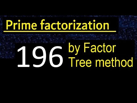 Prime factorization of 196 by factor tree method . Factor tree of 196 . How to find prime factors