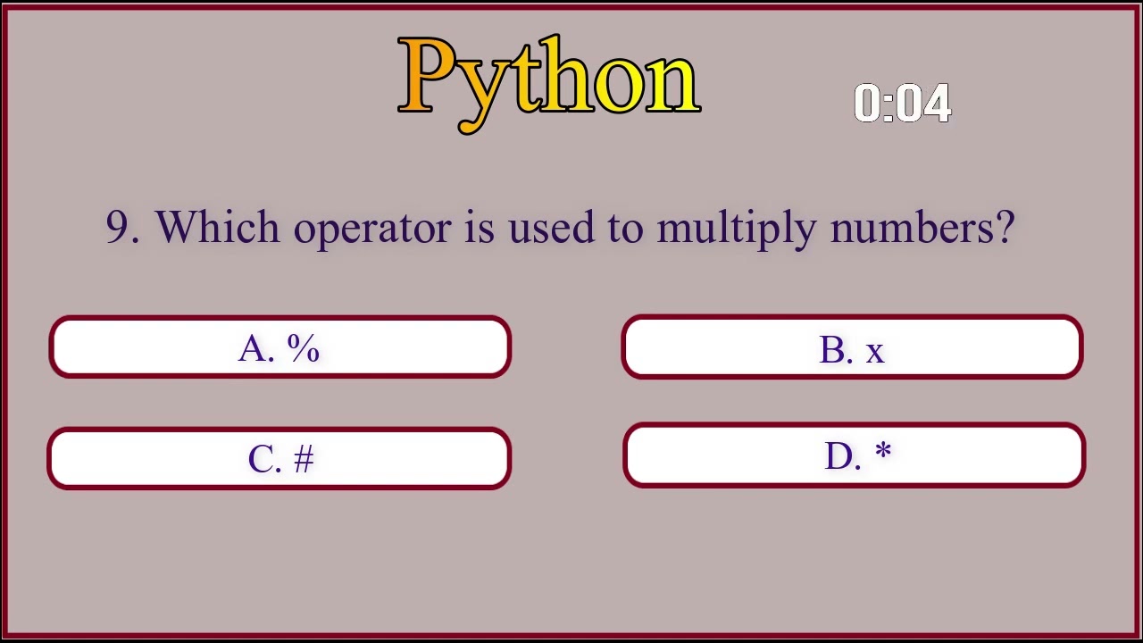 Python Programming Language Quiz - 2 | 15 Basic Python Question & Answers | Python for beginners.