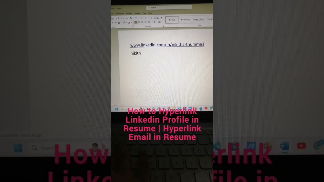 How to Hyperlink Linkedin Profile in Resume | Hyperlink Email in Resume #viralvideo #resume