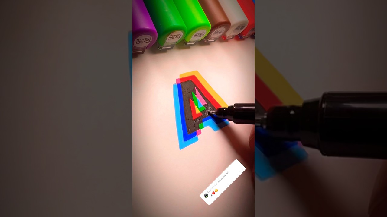 How to draw a letter with a REAL glitch effect 🎨🤩#glitch #satisfyingart
