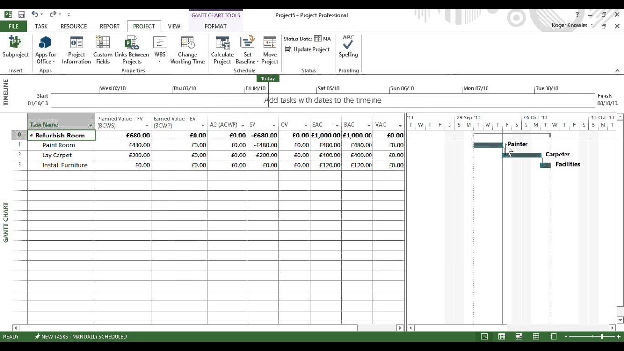 Microsoft Project Earned Value