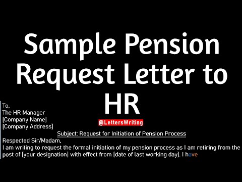Sample Pension Request Letter to HR | Application for Pension