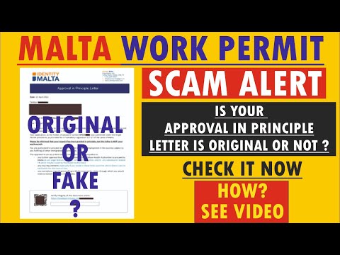 Alert - Identify your Malta Work Permit Approval in Principle Letter is Fake or Real | Malta Visa