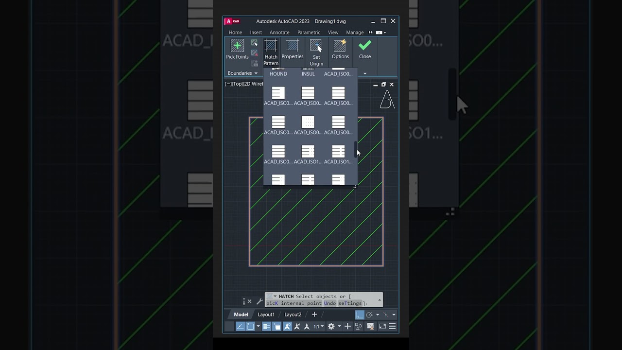 Hatch (Set Origin) - AutoCAD Tutorial #architecture #autocad #architect
