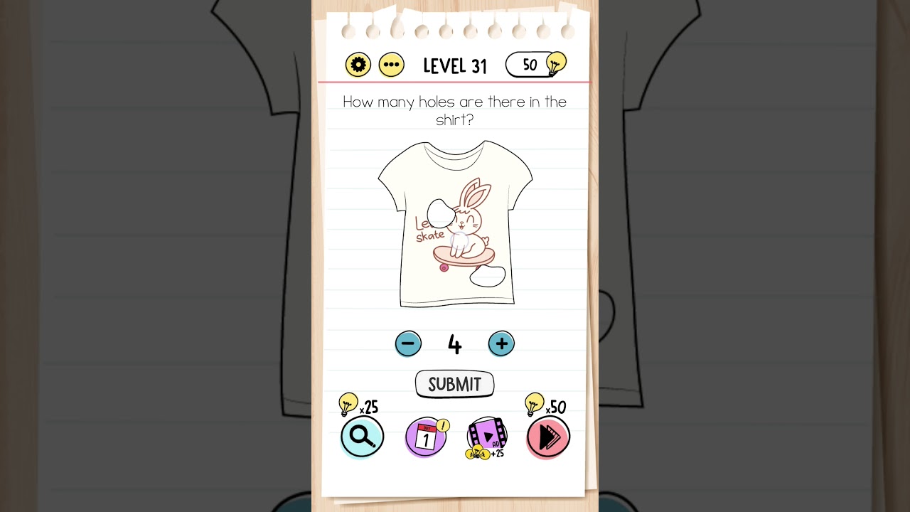 How Many Holes 🕳  Are There In The Shirt 👕? Brain Test Level:- 31