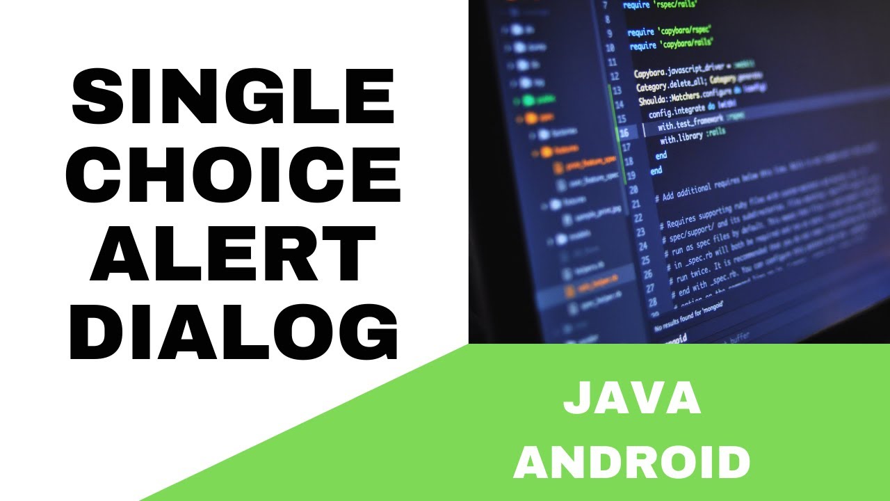 ANDROID - SINGLE CHOICE ALERT DIALOG TUTORIAL IN JAVA