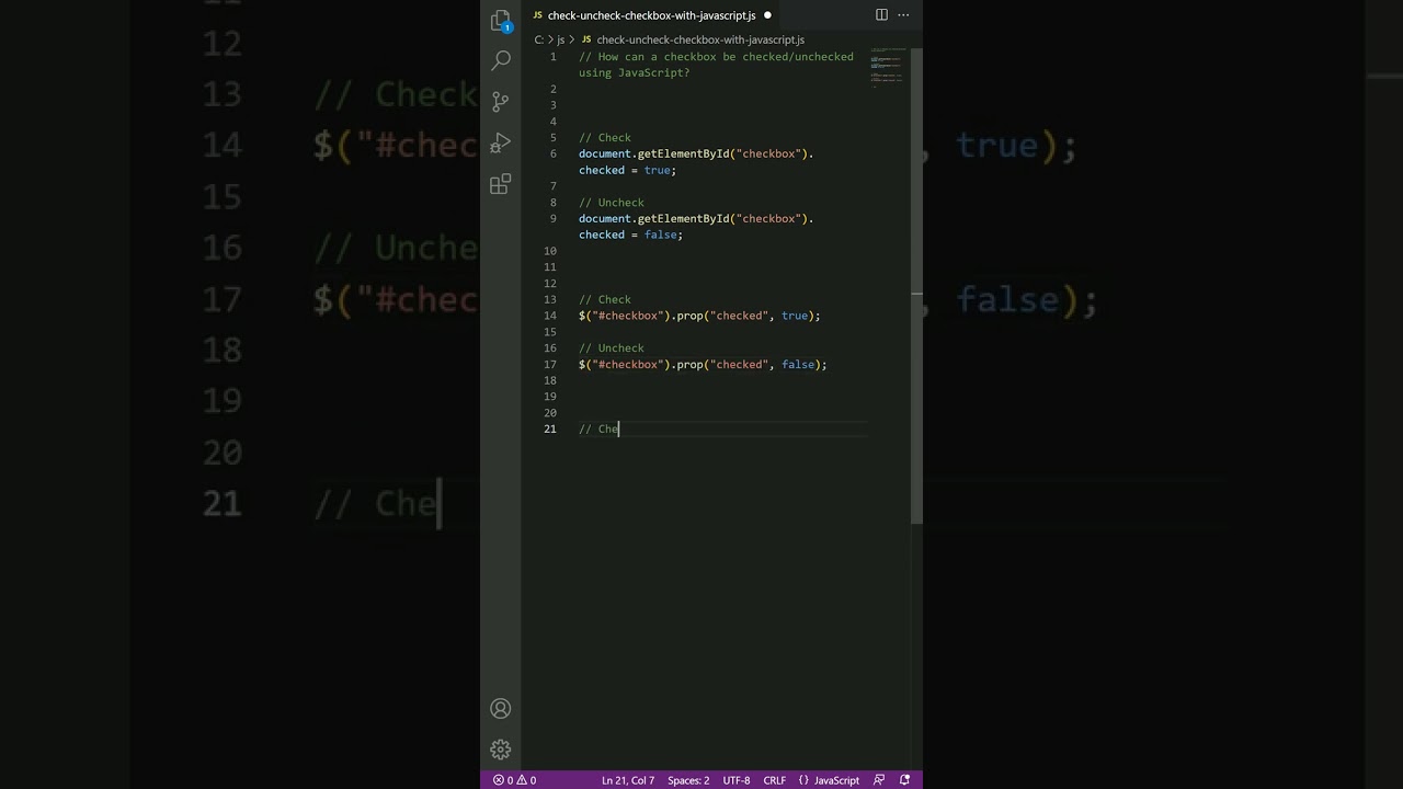 Check/Uncheck checkbox with JavaScript