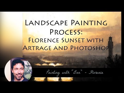 Florence Sunset - Digital Landscape Painting (Artrage 5 and Photoshop)