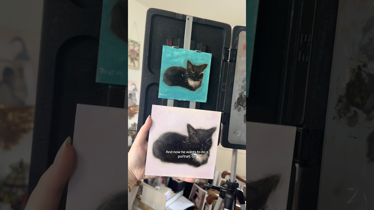 Teaching my non-artist husband how to paint! #art #painting #oilportrait