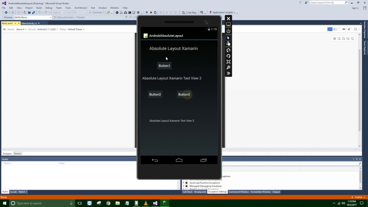 Xamarin Android -7 Absolute Layout | latest Xamarin Android Tutorials 2017