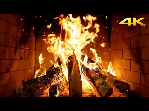 🔥 Slow-Burning Fireplace with Smoldering Embers with Woodfire Symphony for Restful Night Sleep