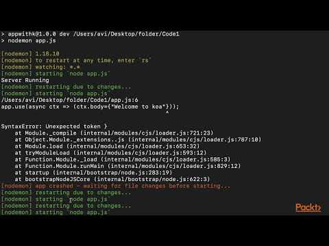 Learn Hands On Server Side Web Development with Koa js Creating Server with Koa | packtpub com ...