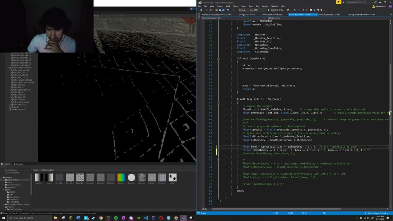 Cool Dithering and Surface Shader Status Effect in Unity using HLSL