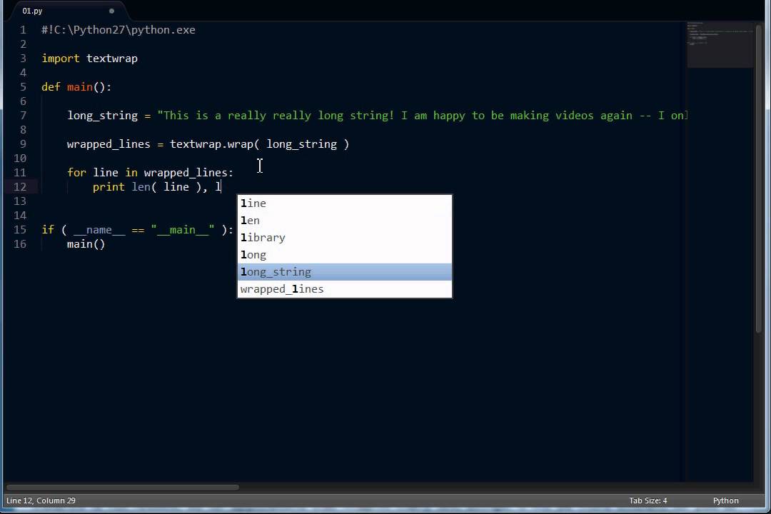 Python [textwrap] 01 Wrap() and Fill()