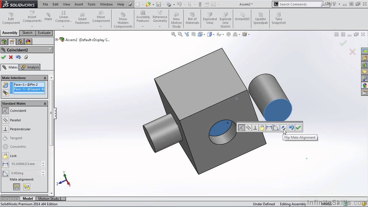 06 Assembly Basics 12 Concentric Mate