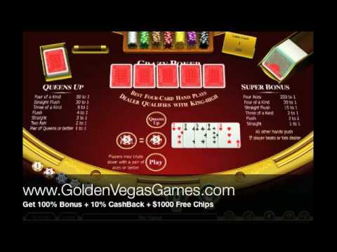 Crazy poker Online - Free $300 Play for fun - www.goldenvegasgames.com
