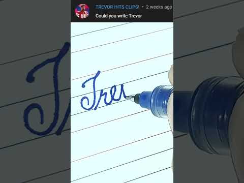 Trevor - Beautiful name in Cursive writing | Cursive writing for beginners | #shorts