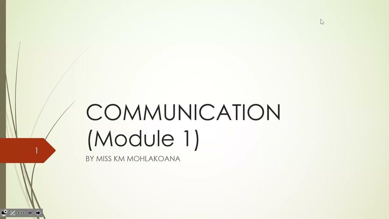 Level 2 NC(V) - English Lesson on Communication
