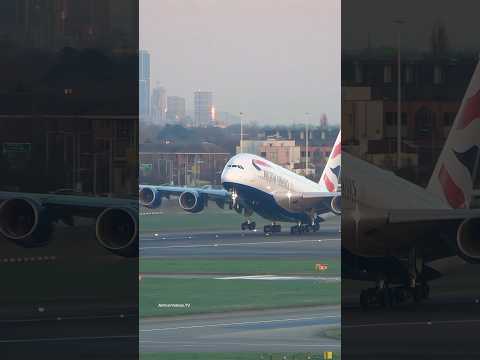 British Airways A380 takeoff from London Heathrow
