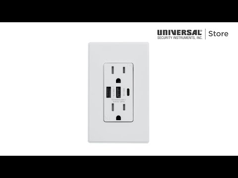 USI Electric A & C USB Chargers 15 Amp Tamper Resistant Duplex Receptacle Outlet - (USB2R3WH15CA)