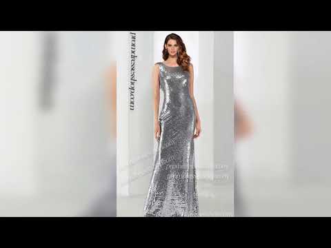 flashing crew neckline low back with cowl fitted sequin gown